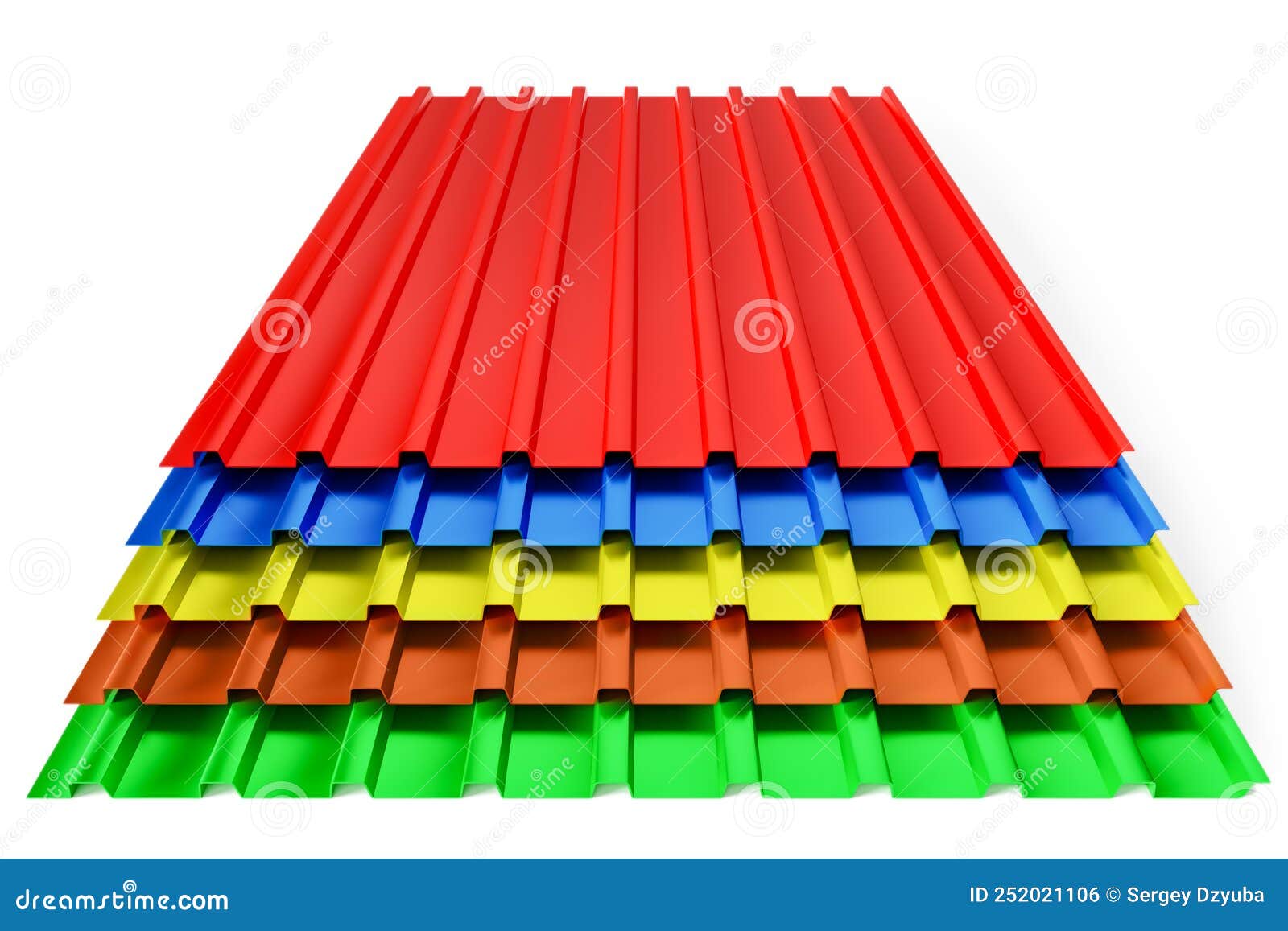 Corrugated Iron Profile Sheets for Roof Stock Illustration ...