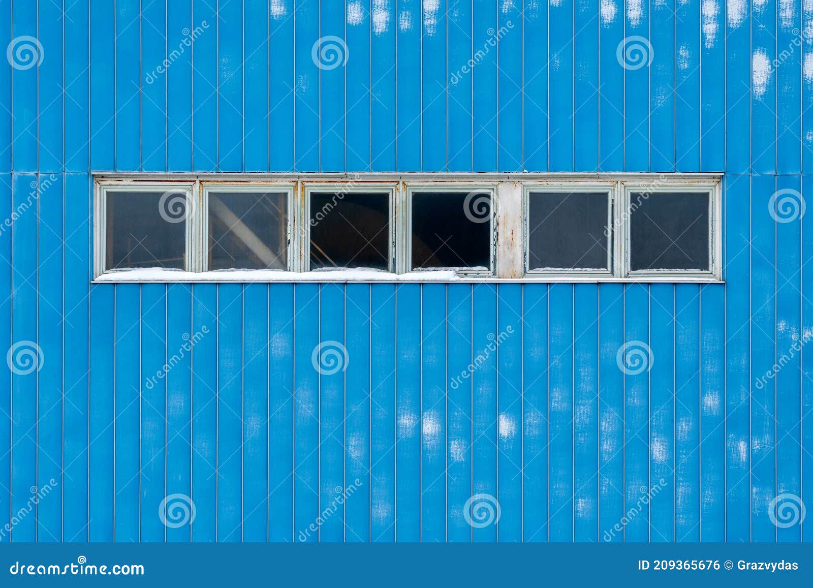 Wall with Small Windows in a Warehouse Stock Photo - Image of building ...
