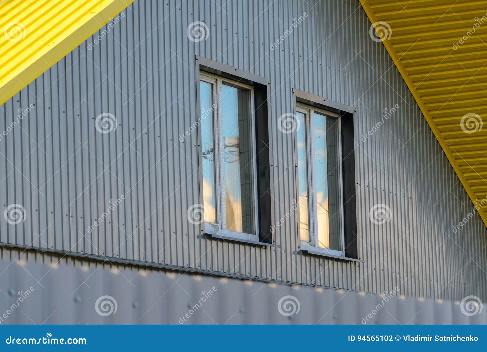 Corrugated metal facade stock photo. Image of modern - 94565102