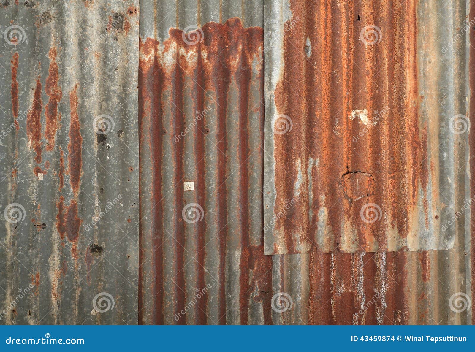 Metal Wall With White Paint Smears With Rust. Bayground Stock ...