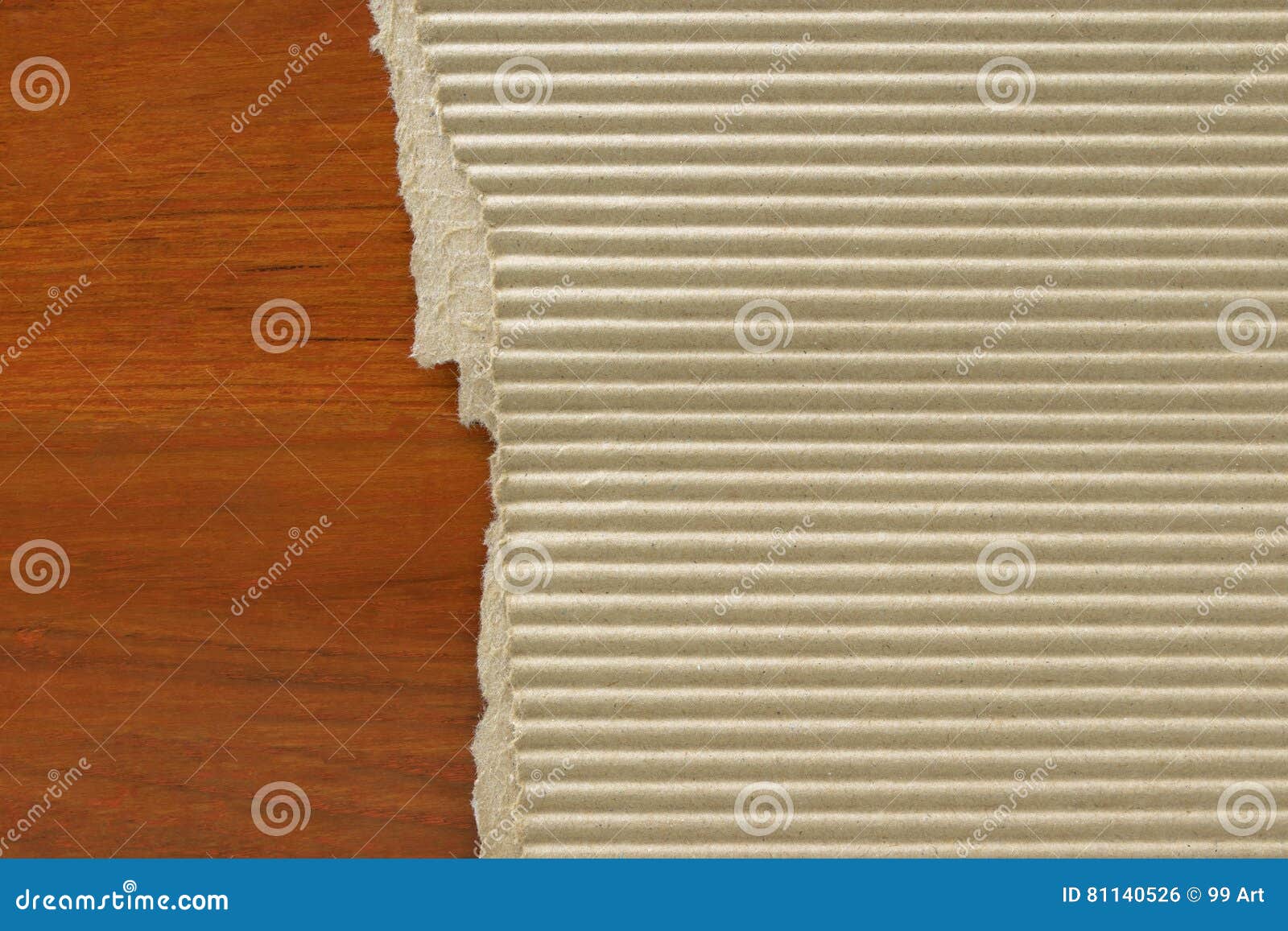 Corrugated Paperboard On Wood Table Background Stock Photo ...