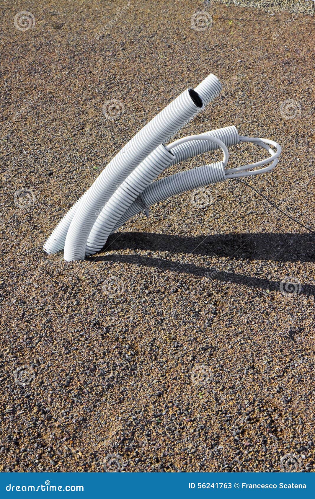 Corrugated pipe with cable stock image. Image of pipe - 56241763