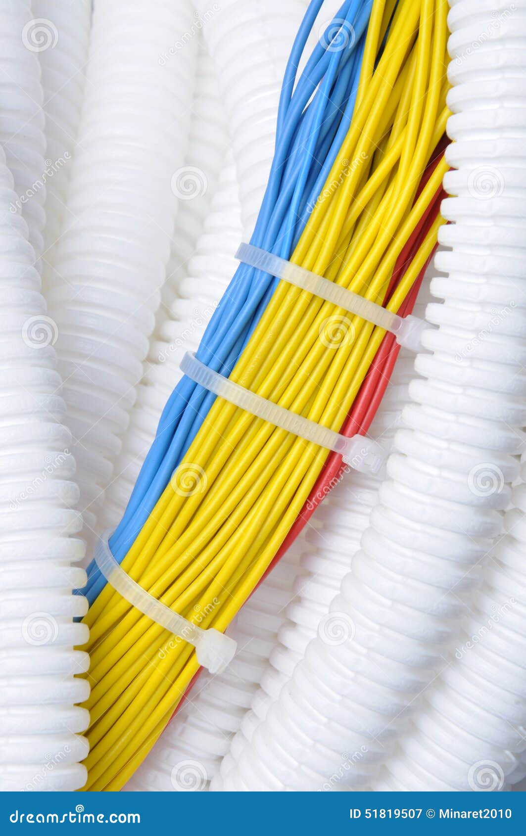 Corrugated Pipe with Cables Stock Image - Image of design, insulation ...