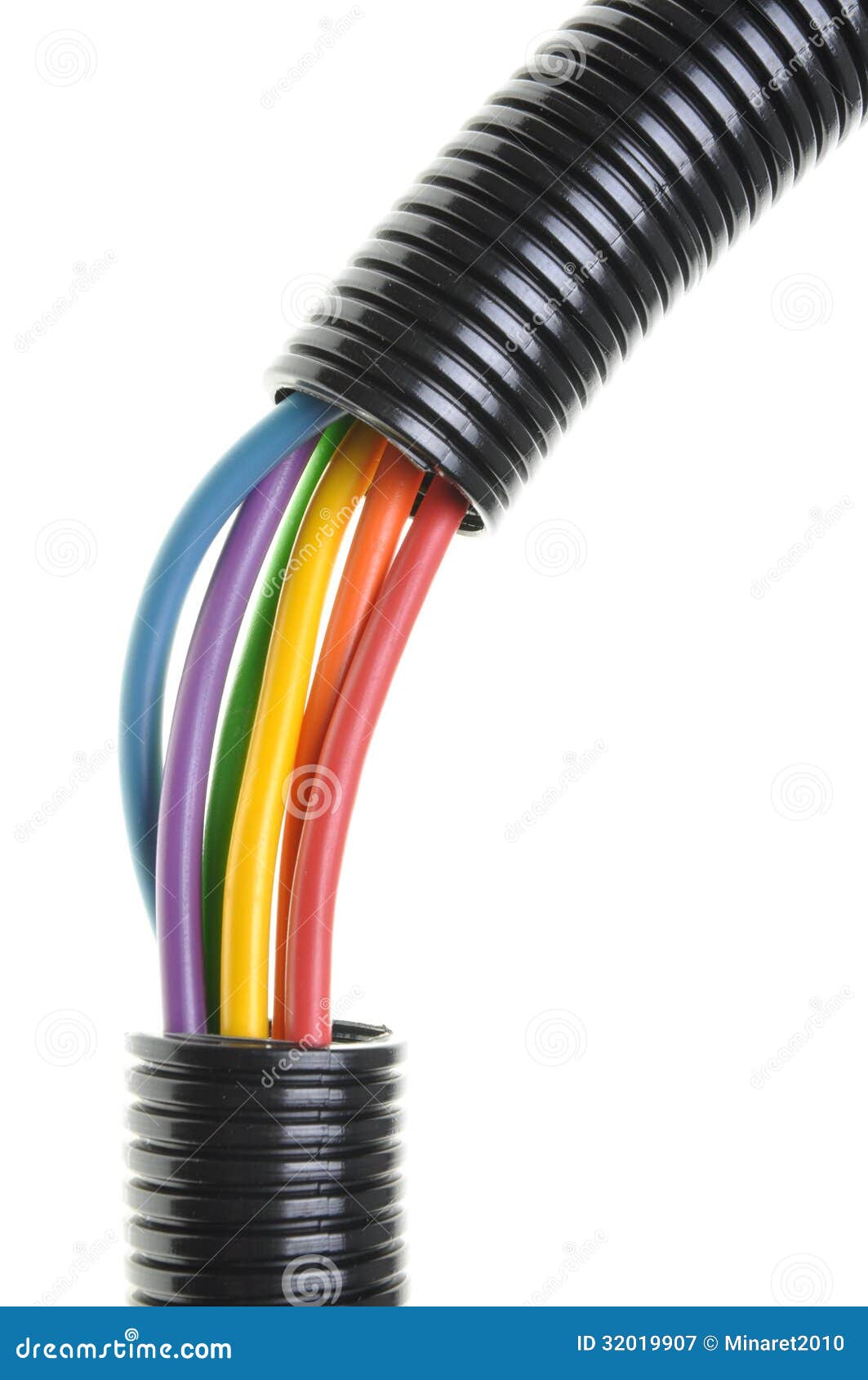 Corrugated Pipe with Cables Stock Image - Image of cable, energy: 32019907