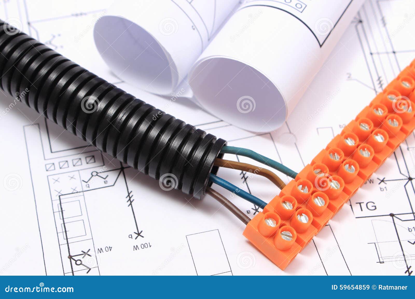 Electrical Cube With Connections Of Electric Copper Wires And ...