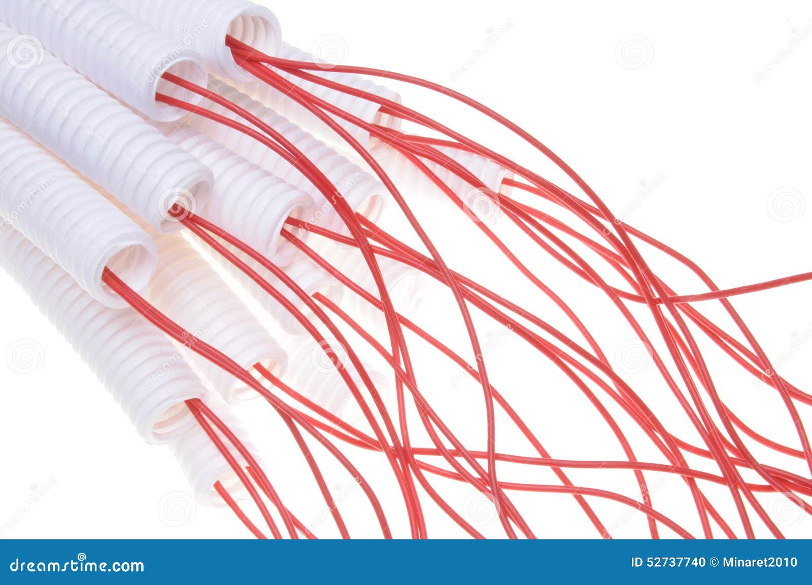 Corrugated Pipe with Electrical Cables Stock Photo - Image of crumpled ...