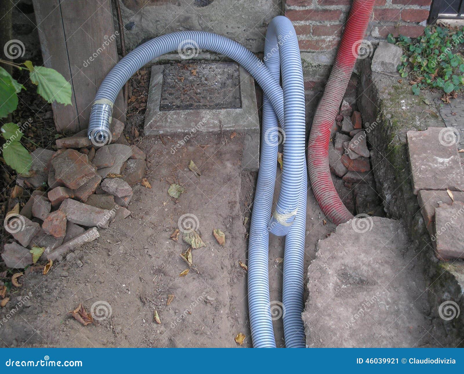 Corrugated pipe stock image. Image of cable, electricity - 46039921