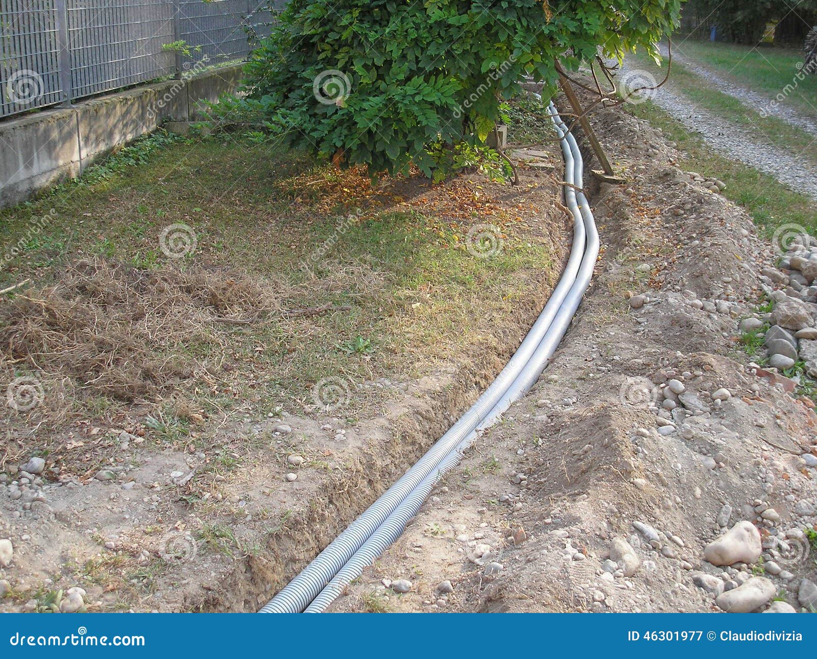 Corrugated pipe stock image. Image of services, underground - 46301977