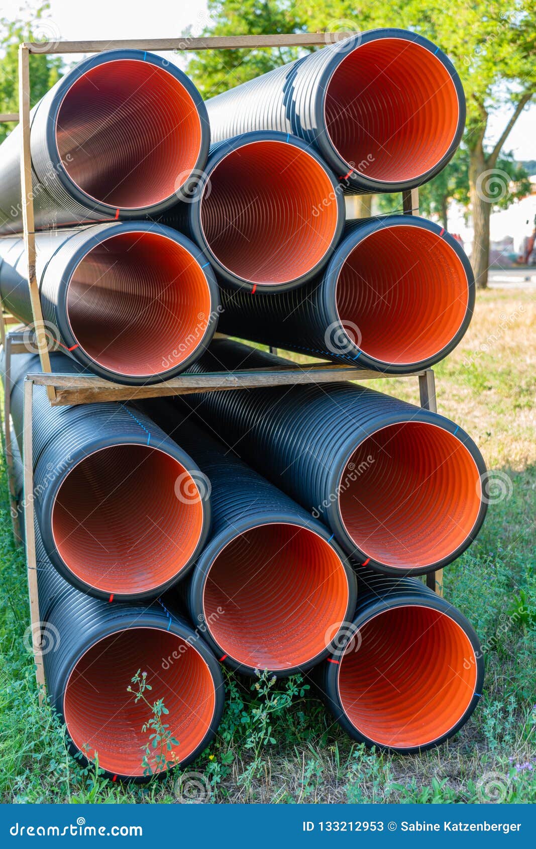 Corrugated pipes stock image. Image of industry, plumbing - 133212953
