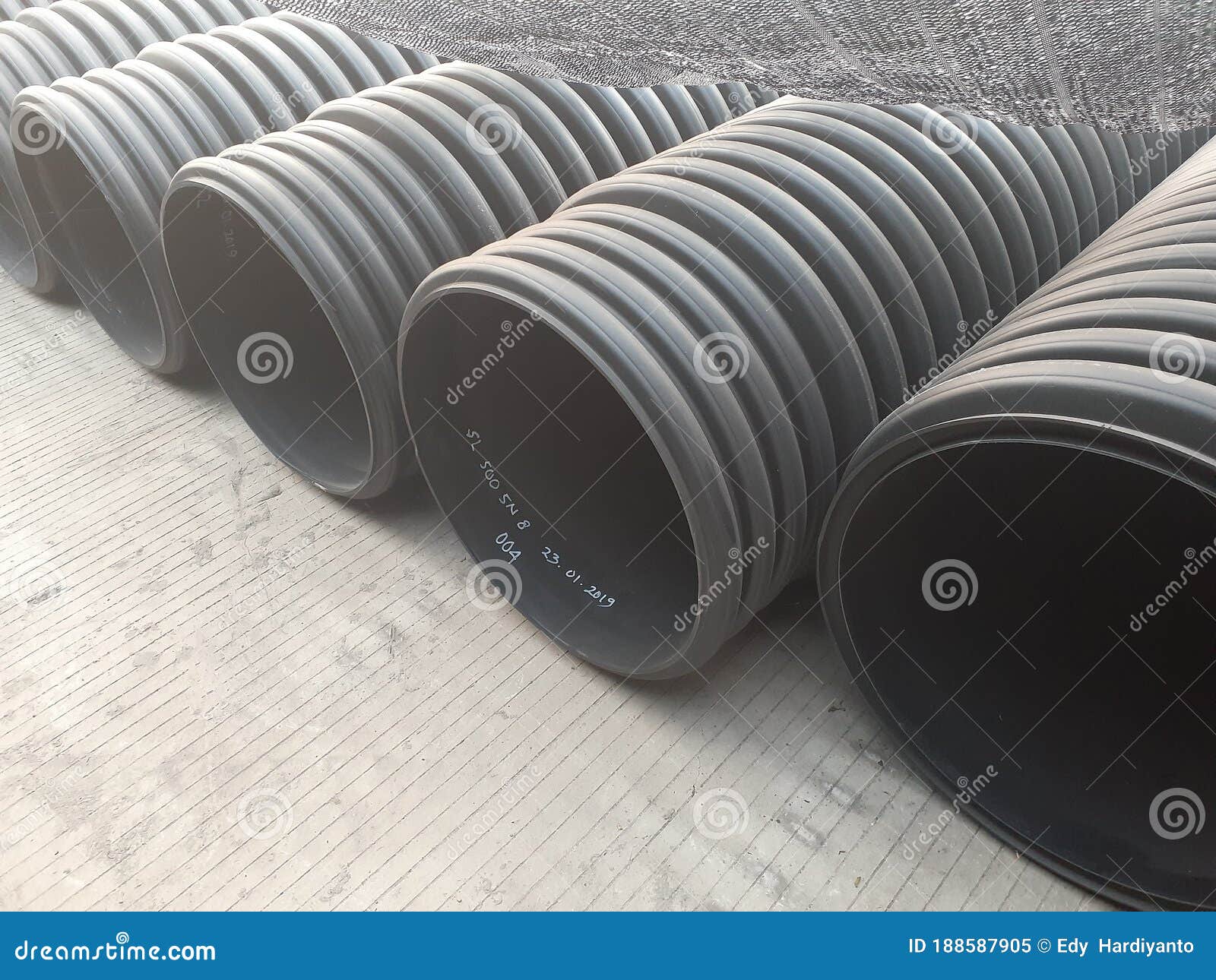 Corrugated Pipes Diameter of 500mm Stock Image - Image of contractor ...
