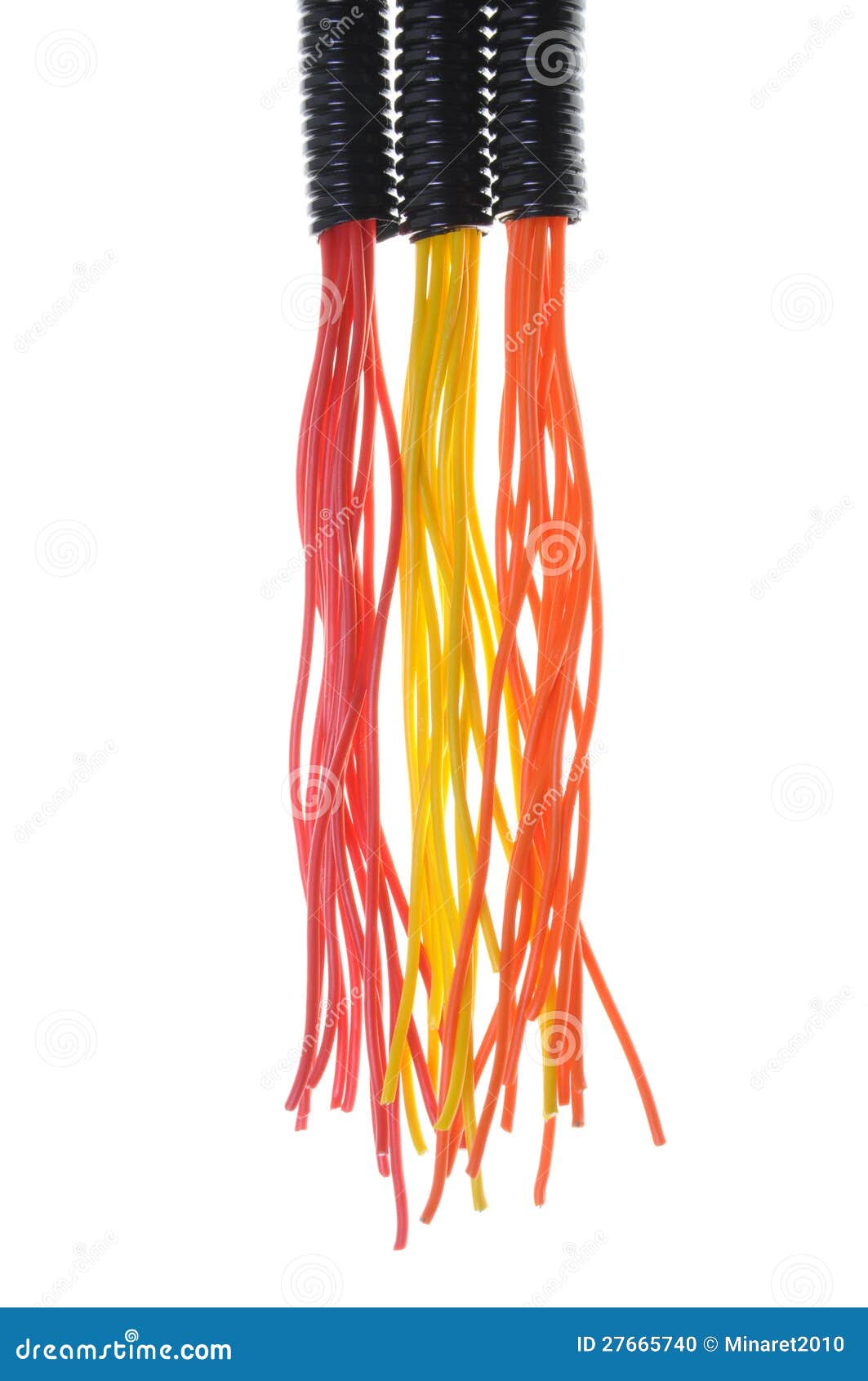 Corrugated Pipes with Electrical Cables Stock Photo - Image of macro ...