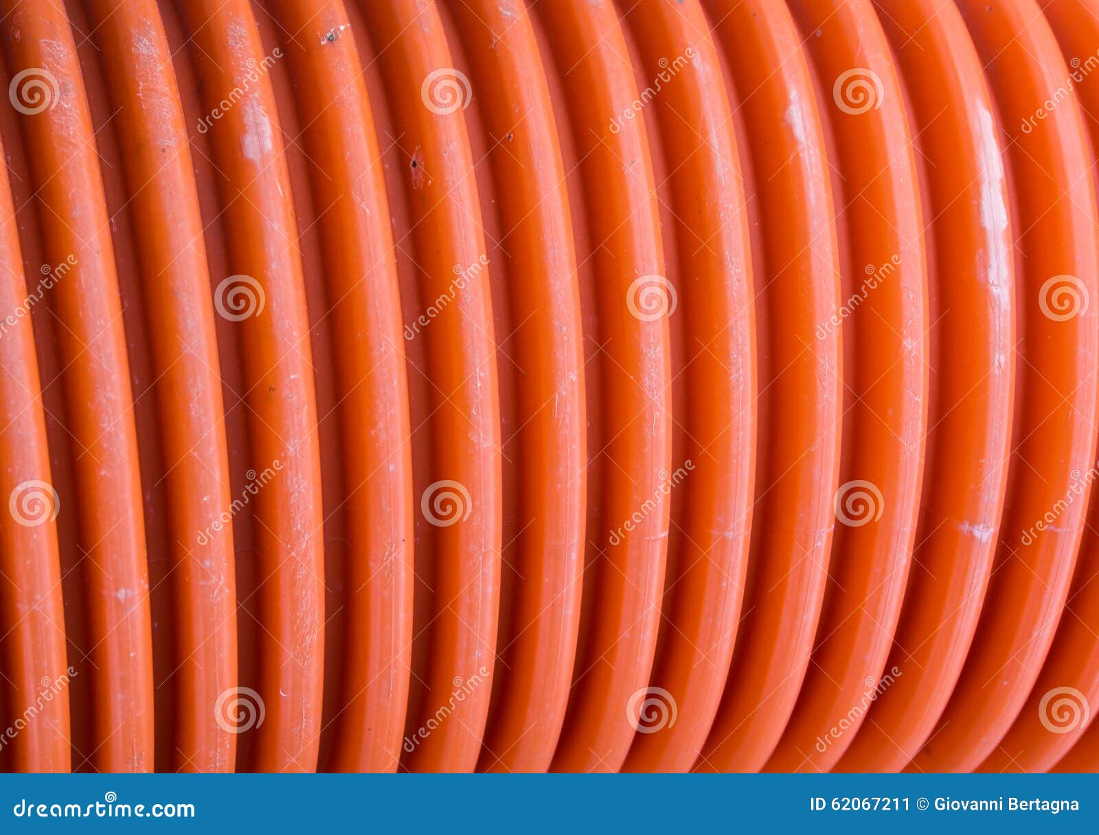 Corrugated Plastic Pipe of Orange Color Stock Image - Image of ...