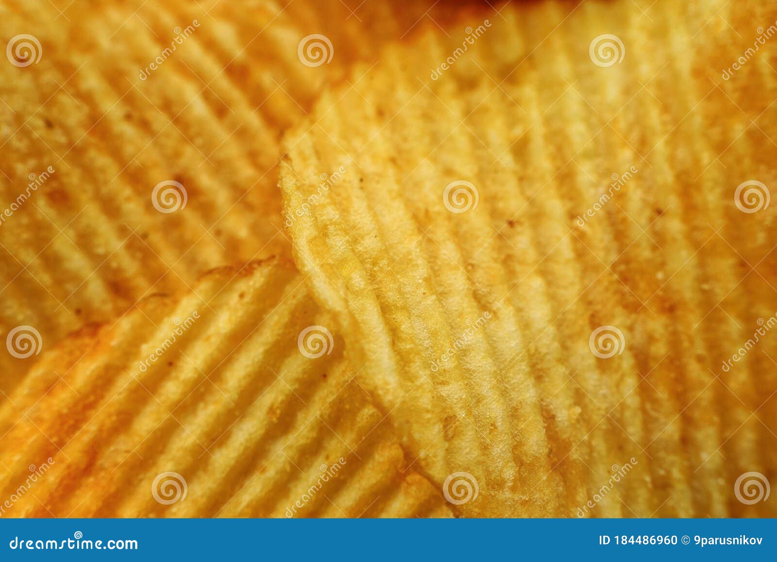 Corrugated Potato Chips. Close-up Macro View. Stock Photo - Image of ...