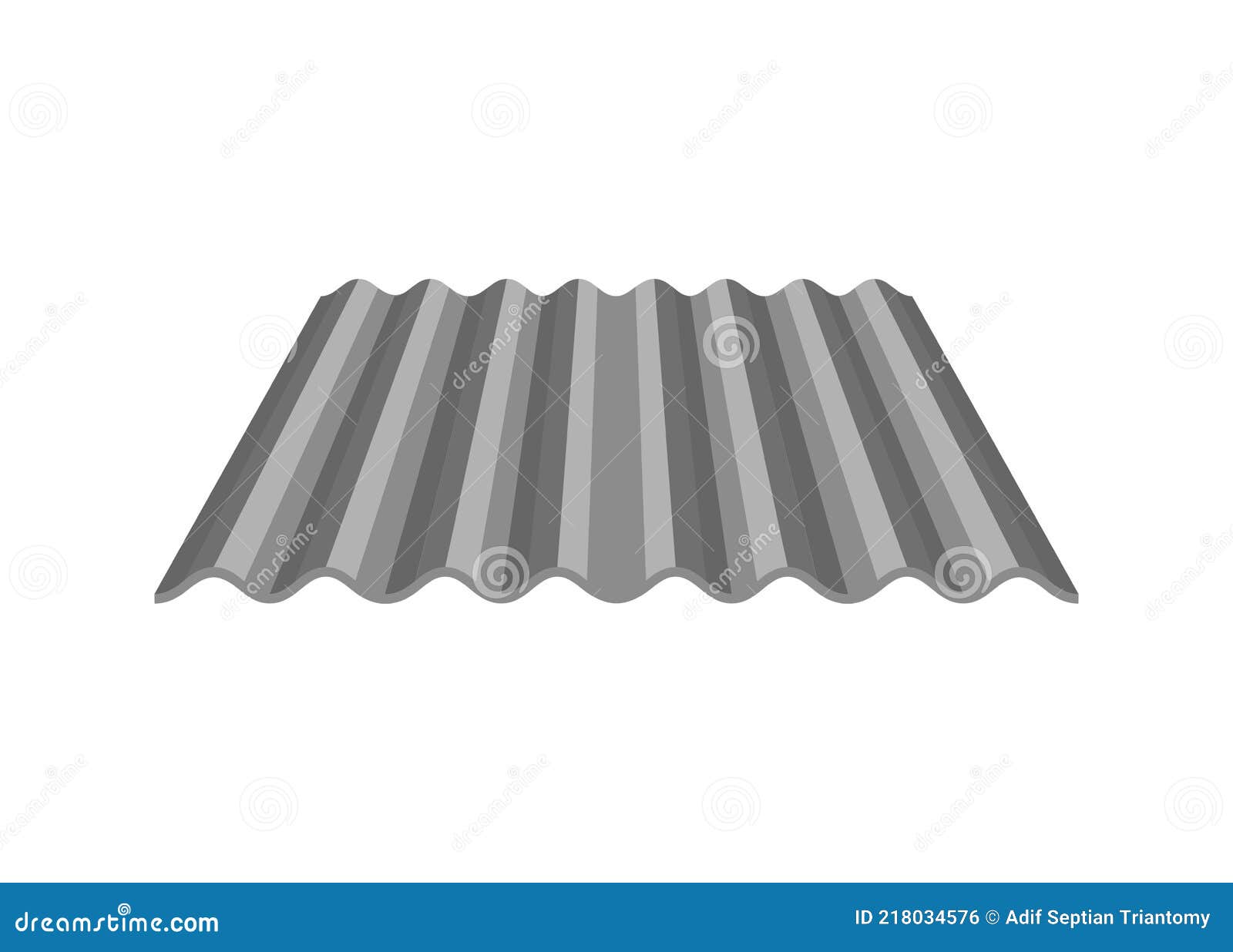 Corrugated Tin. Perspective View. Simple Flat Illustration. Stock ...