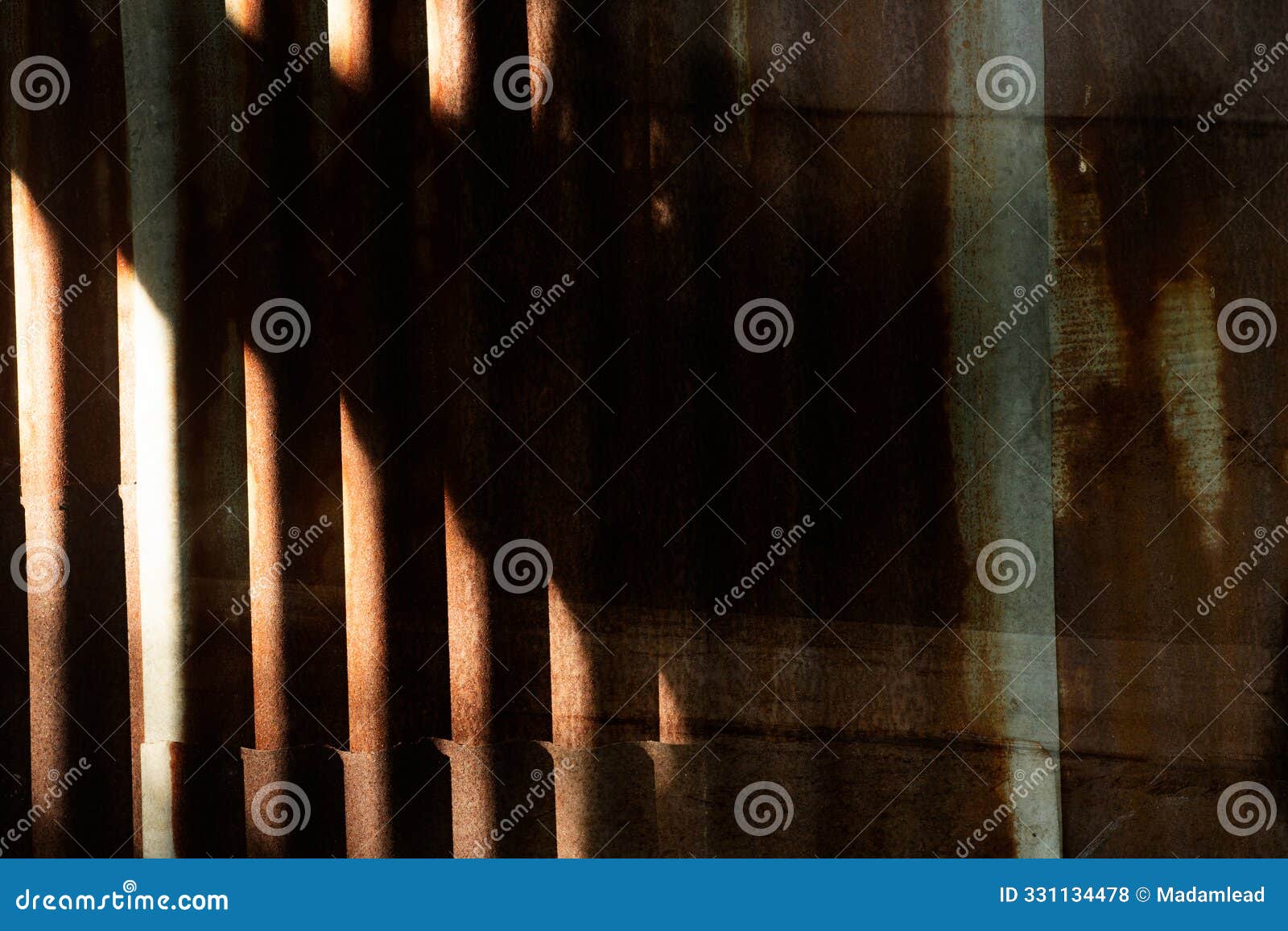 Corrugated Zinc Sheet Wall with Sunlight and Shadow Stock Photo - Image ...
