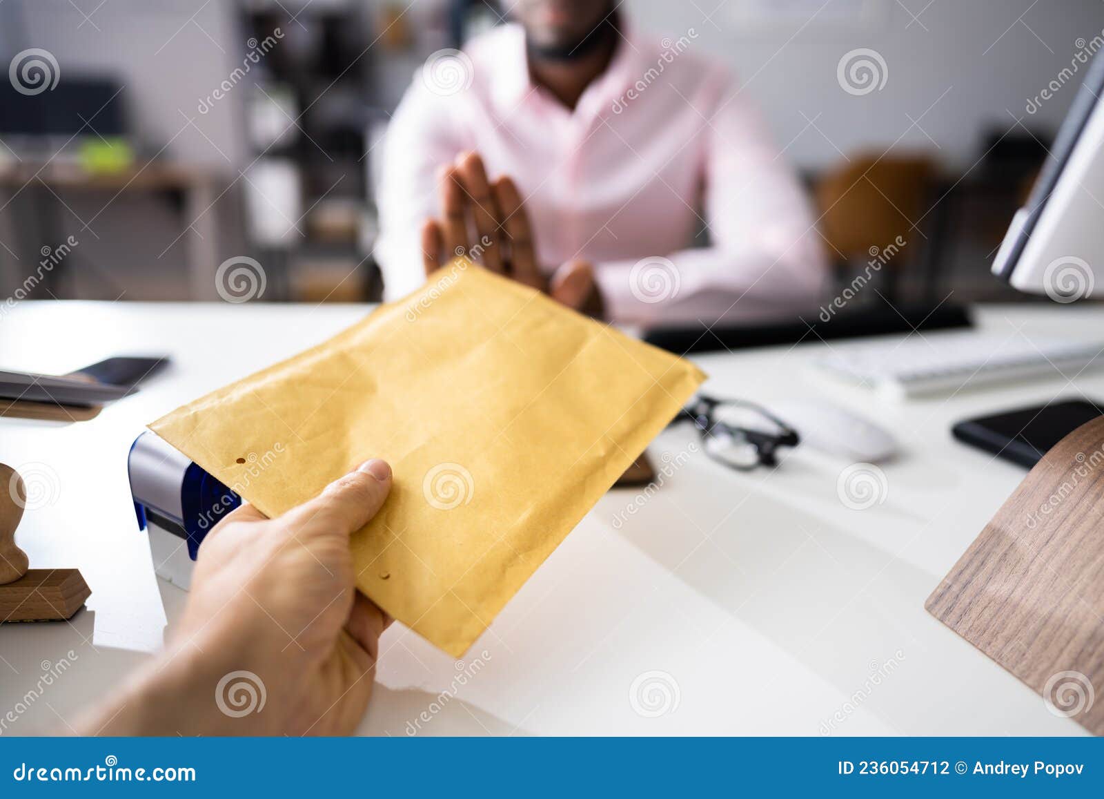 Corrupt African Man Hand Refusing Bribe Stock Photo - Image of holding ...