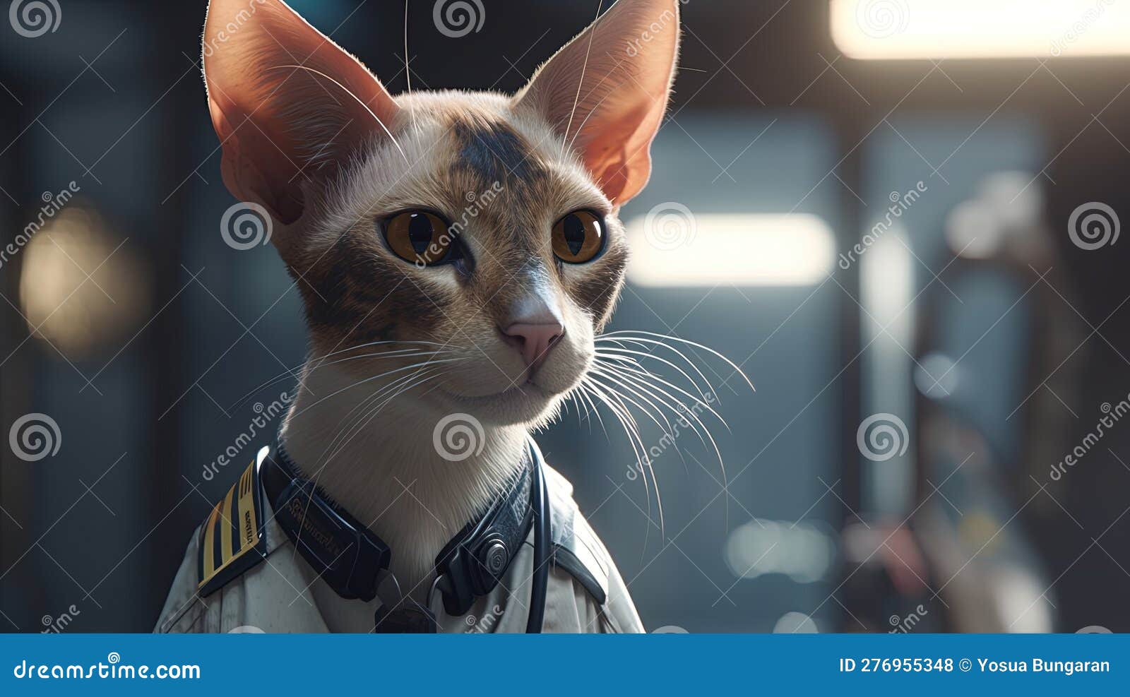 Corrupt Experienced Cat Commander, Digital Art Illustration, Generative ...