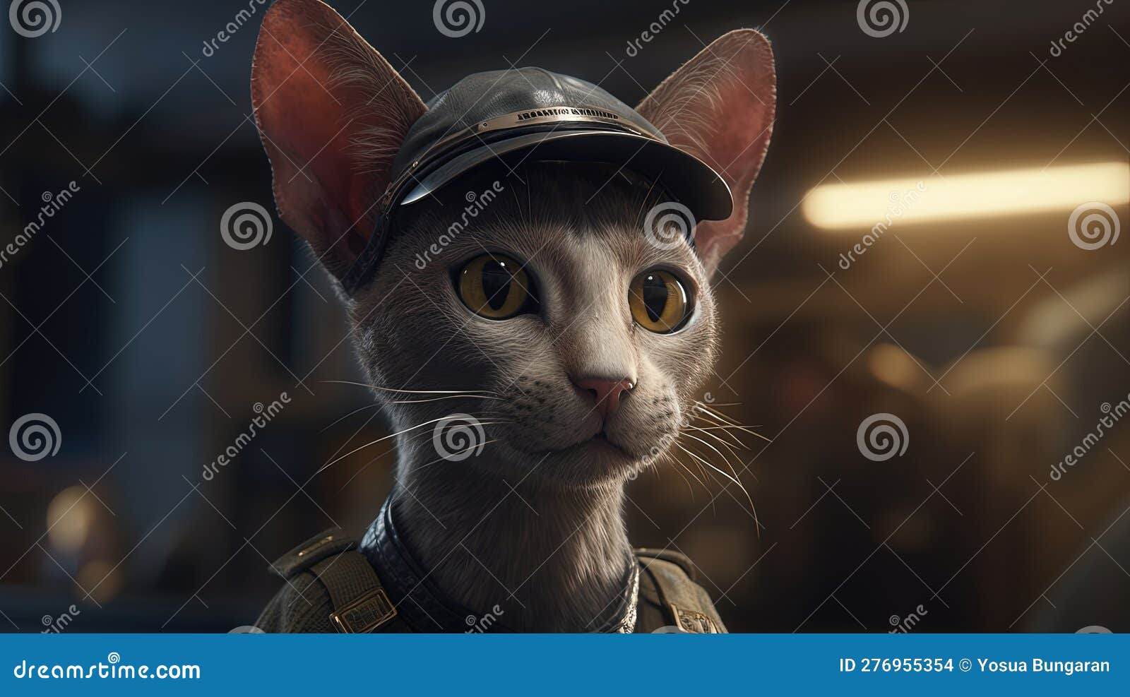 Corrupt Experienced Cat Commander, Digital Art Illustration, Generative ...