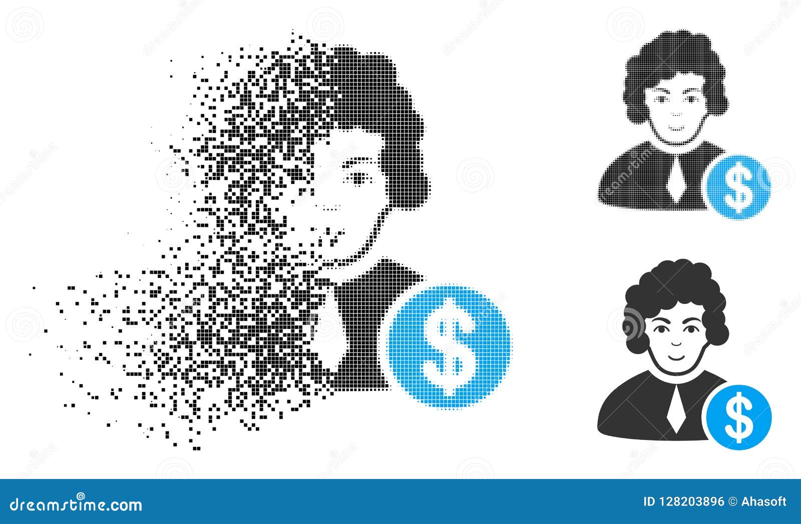 Fragmented Pixelated Halftone Corrupt Judge Icon with Face Stock Vector ...