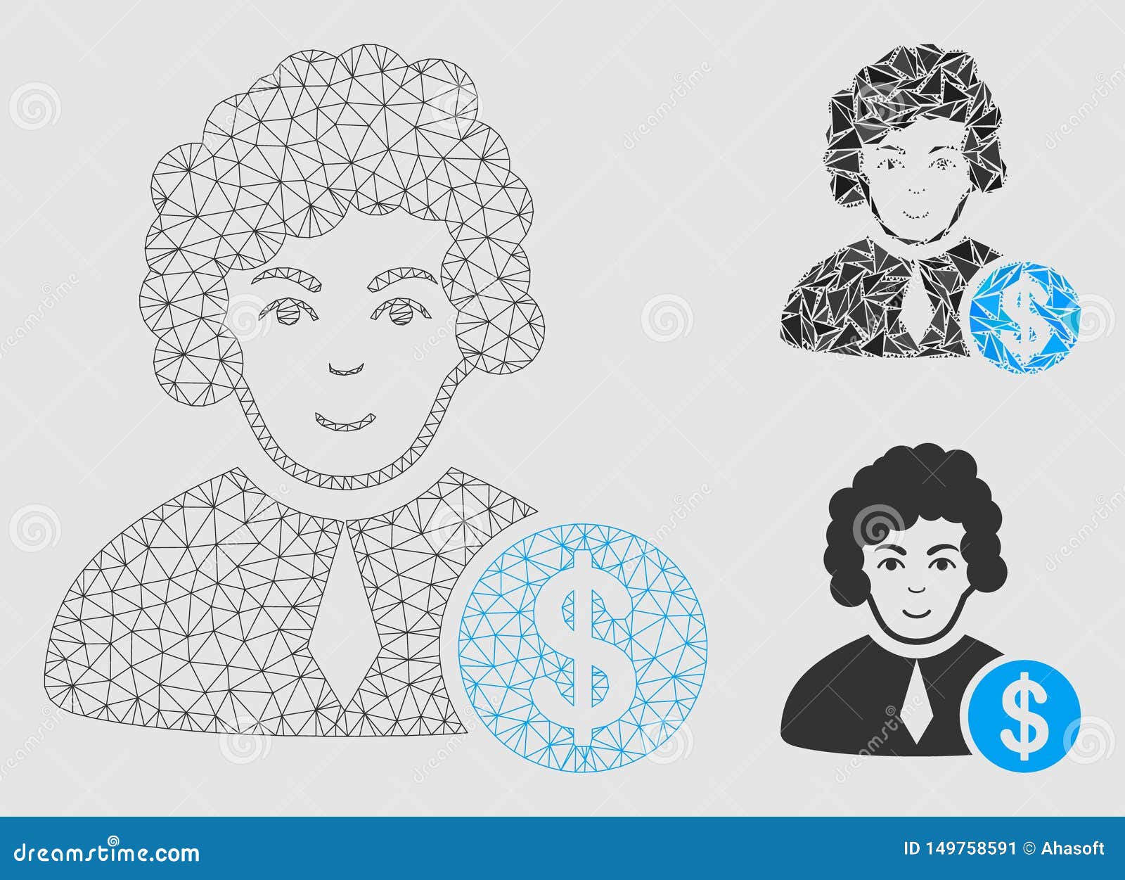 Corrupt Judge Vector Mesh Network Model and Triangle Mosaic Icon Stock ...