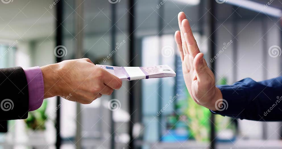 Corrupt Man Hand Refusing Bribe Stock Photo - Image of lend, reject ...