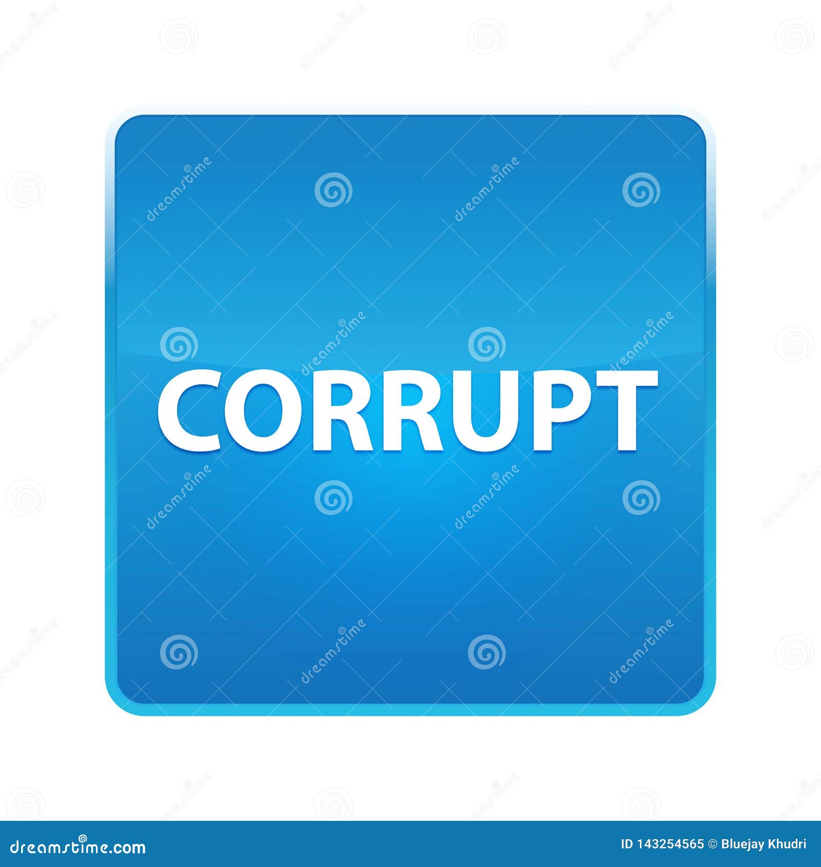 Corrupt Shiny Blue Square Button Stock Illustration - Illustration of ...