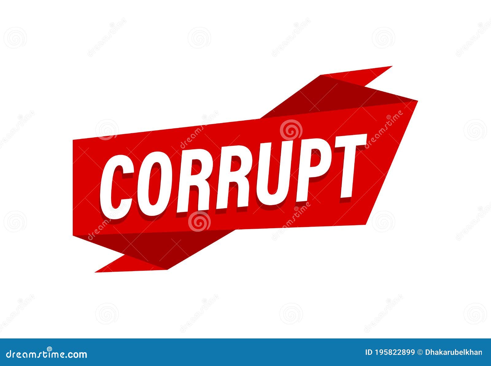 Corrupt Written, Red Flat Banner Corrupt Stock Vector - Illustration of ...