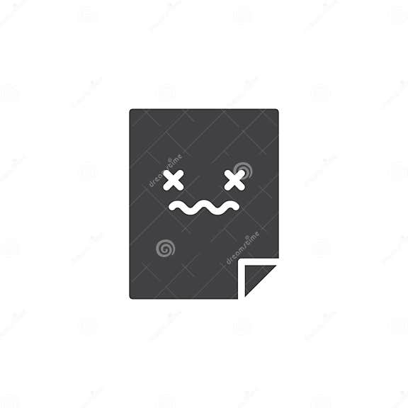 Corrupted File Document Vector Icon Stock Vector - Illustration of logo ...