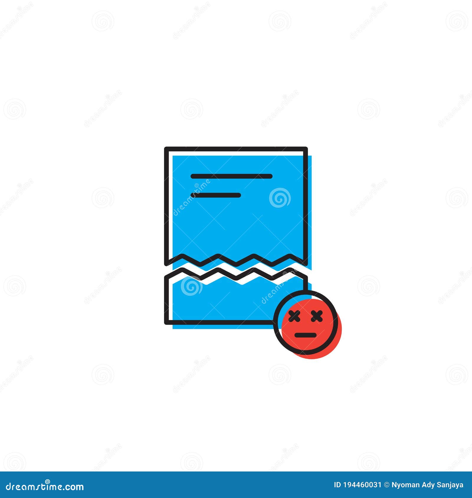 Corrupted File Sign. Broken File Icon On White Background. Stock Photo ...