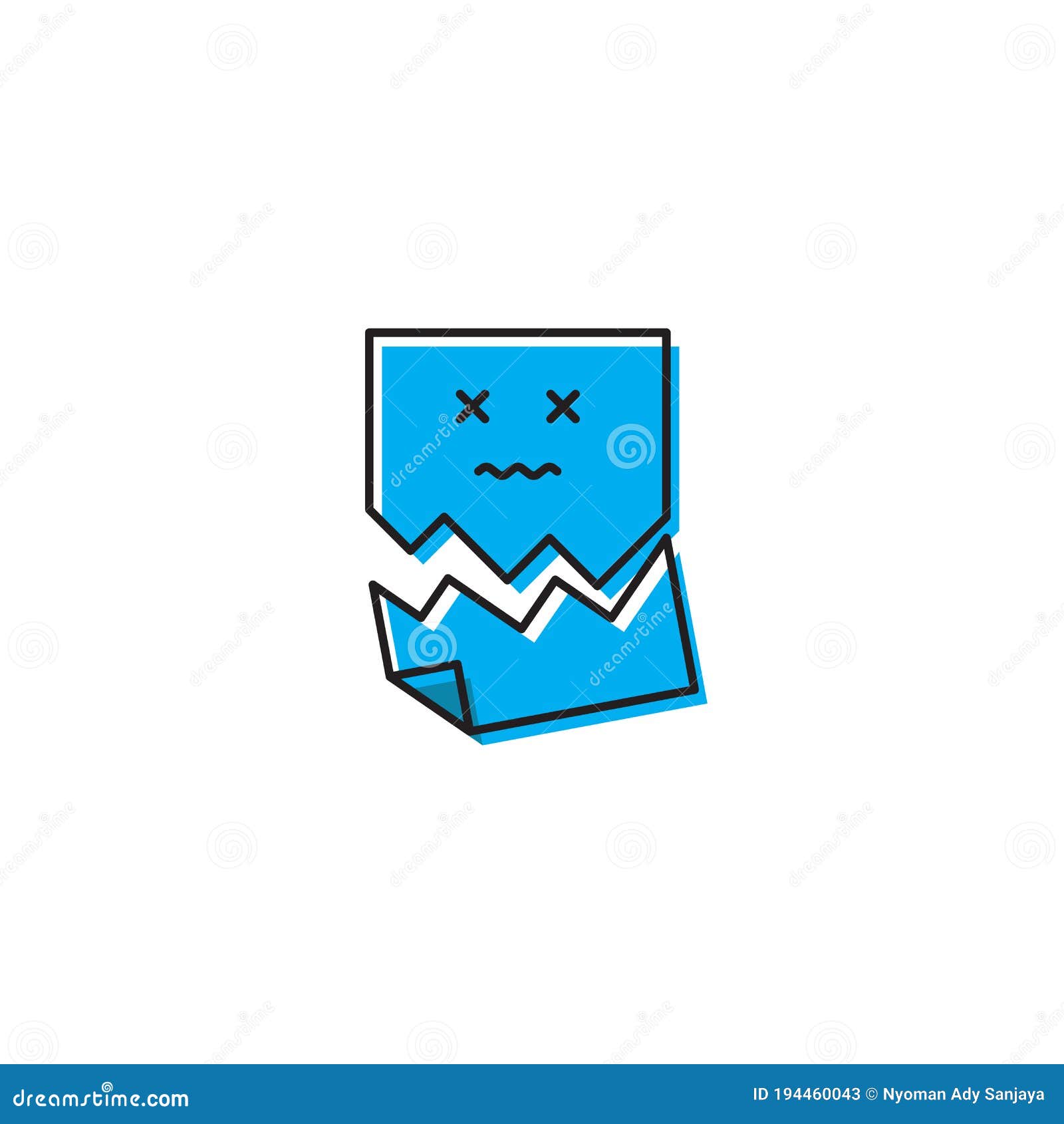 Corrupted File Document Vector Icon Isolated on White Background Stock ...