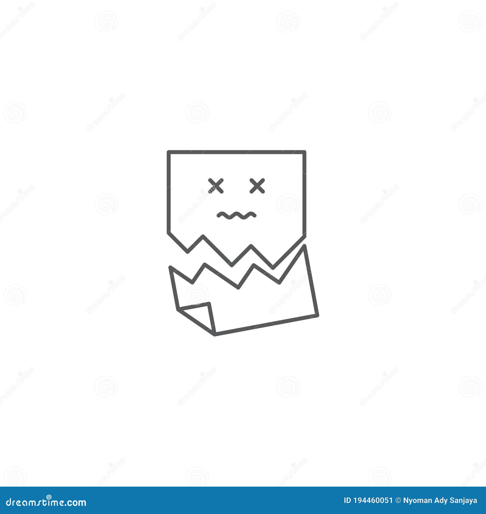 Corrupted File Sign. Broken File Icon On White Background. Stock Photo ...