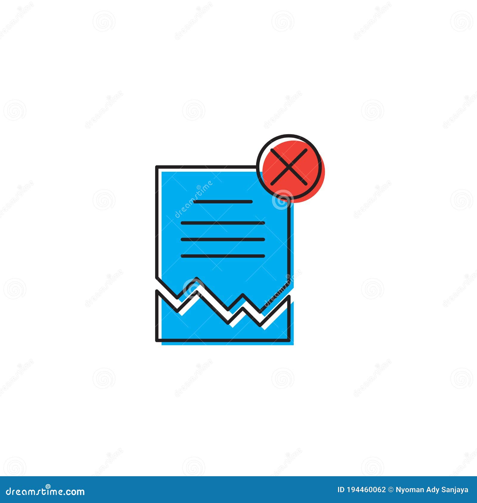 Corrupted File Document Vector Icon Isolated on White Background Stock ...