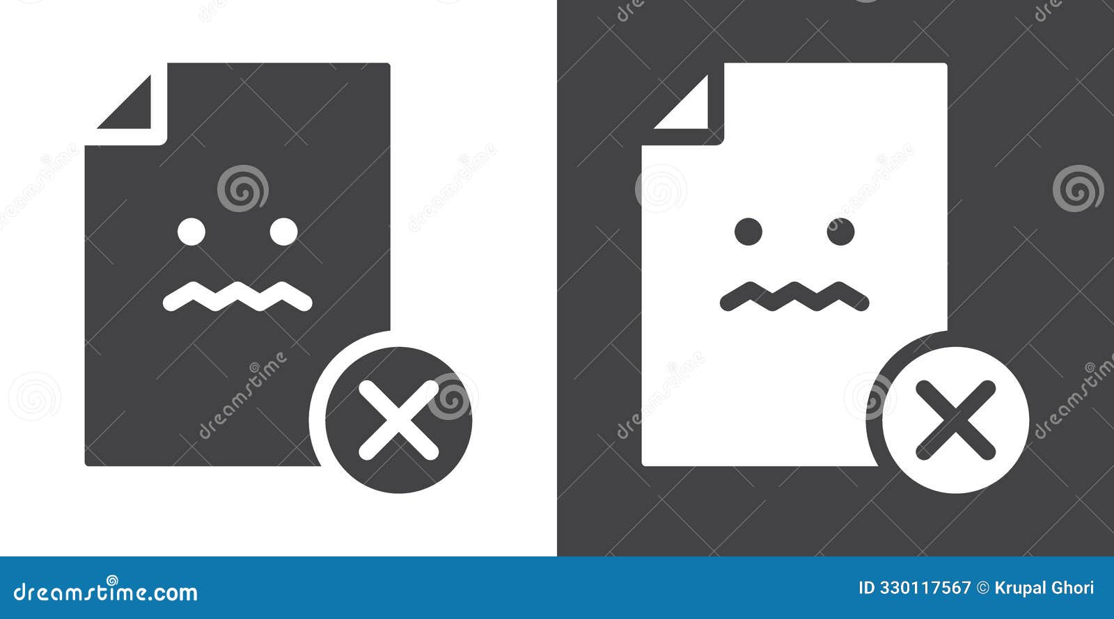 Corrupted File Icon Thin Line Illustration Set Stock Illustration ...