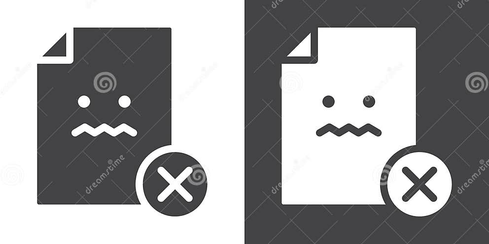 Corrupted File Icon Thin Line Illustration Set Stock Illustration ...