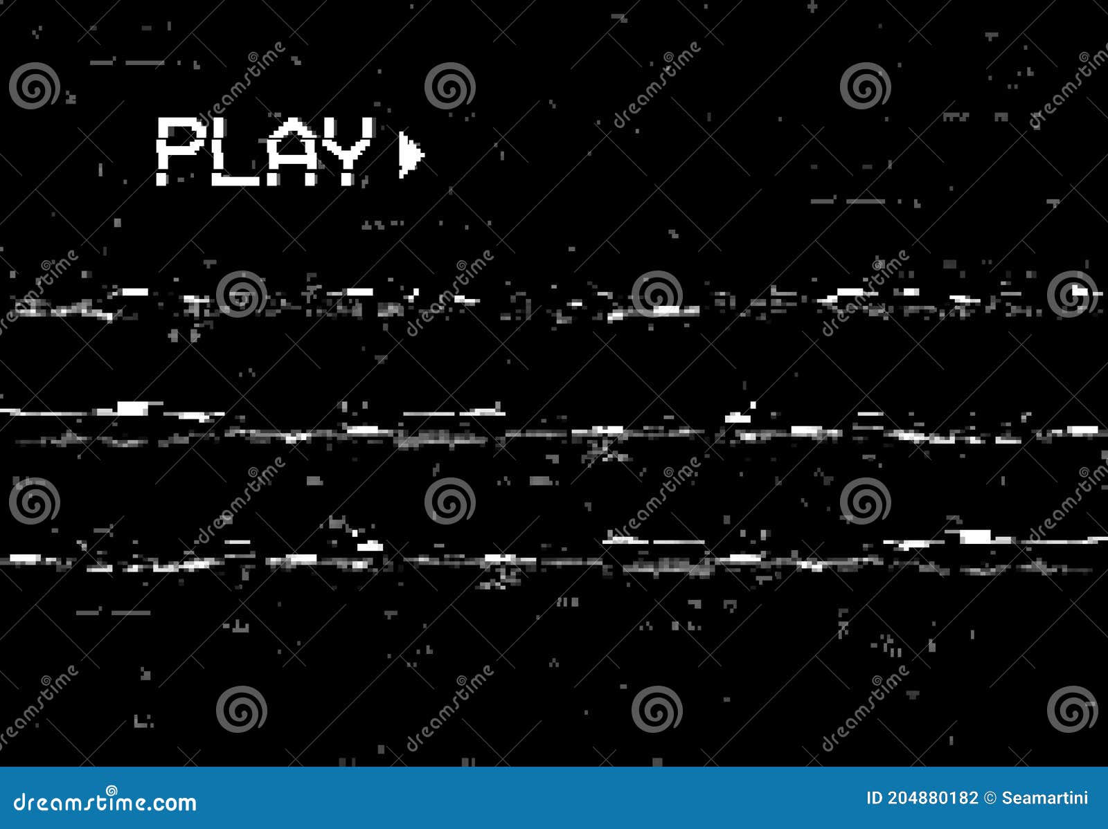 Corrupted Play Screen with Glitch Vector Effect Stock Vector ...