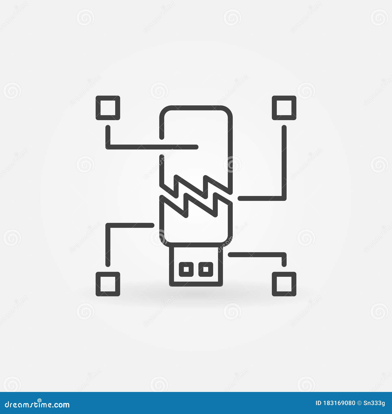 Corrupted USB Flash Drive Vector Icon in Linear Style Stock Vector ...