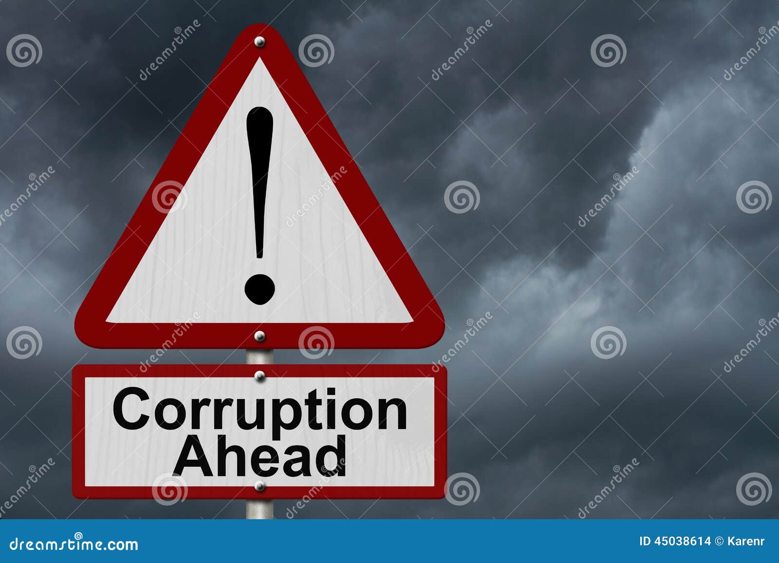 Corruption Ahead Caution Sign Royalty-Free Stock Image | CartoonDealer ...