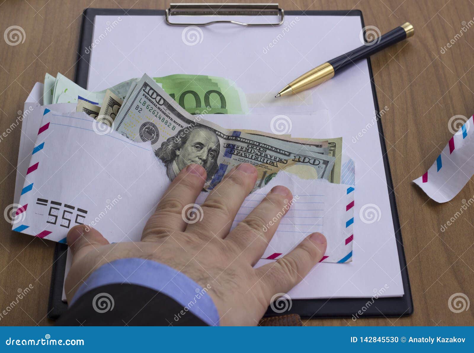 Corruption and bribery stock photo. Image of document - 142845530