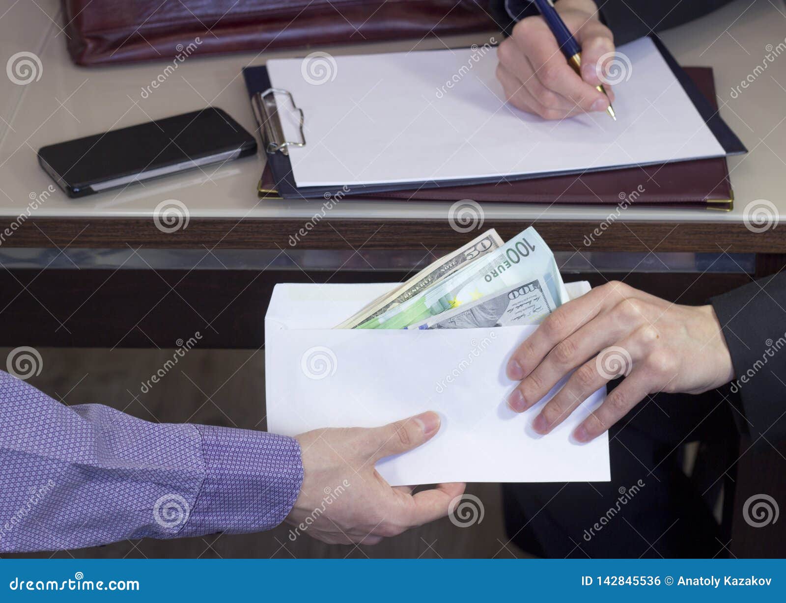 Corruption and bribery stock photo. Image of concept - 142845536