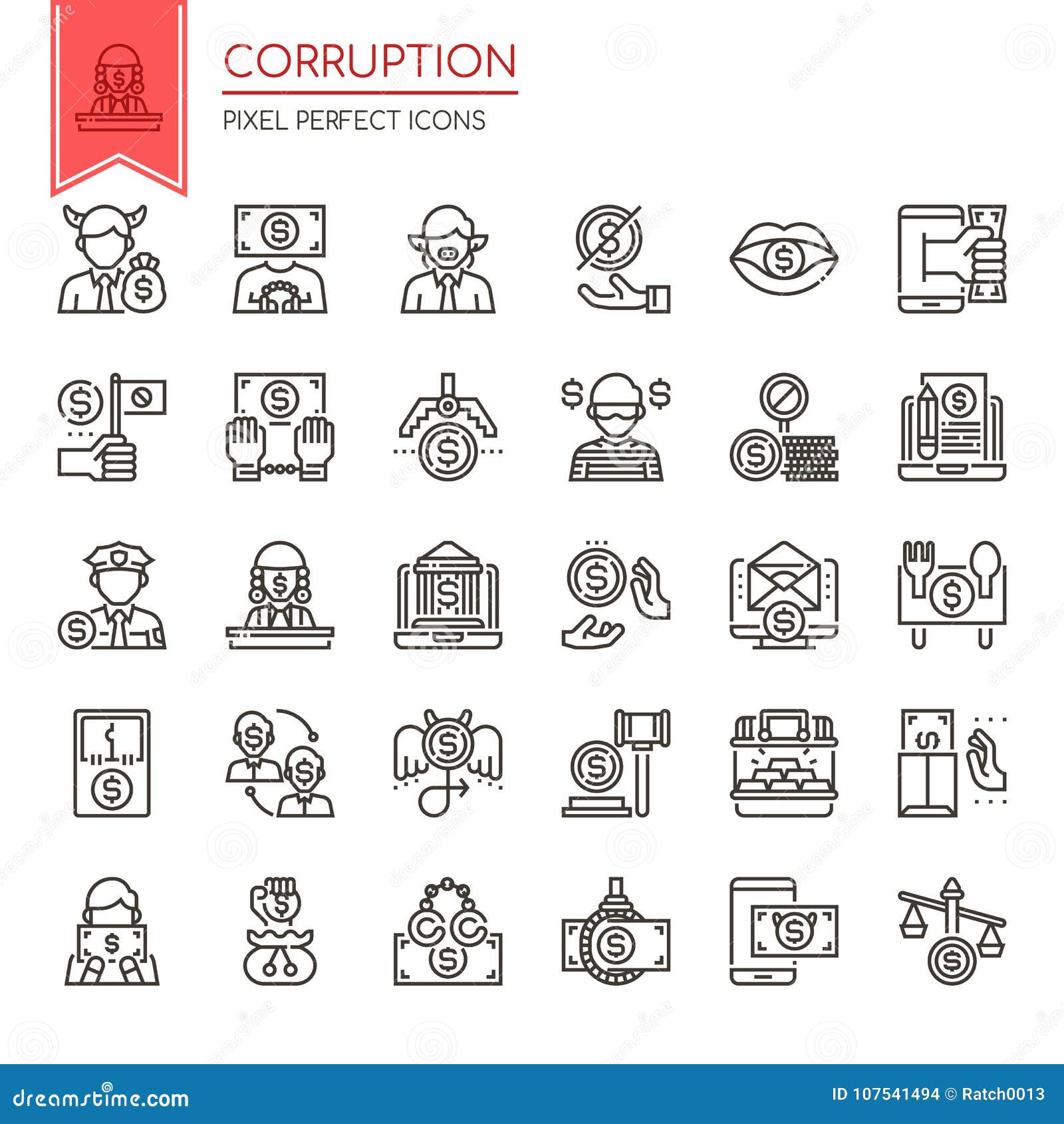 Corruption Elements stock vector. Illustration of deal - 107541494