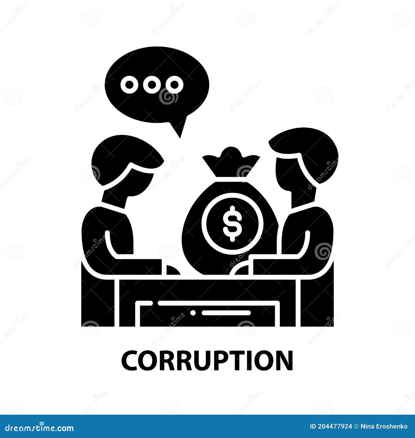 Corruption Icon, Black Vector Sign with Editable Strokes, Concept ...