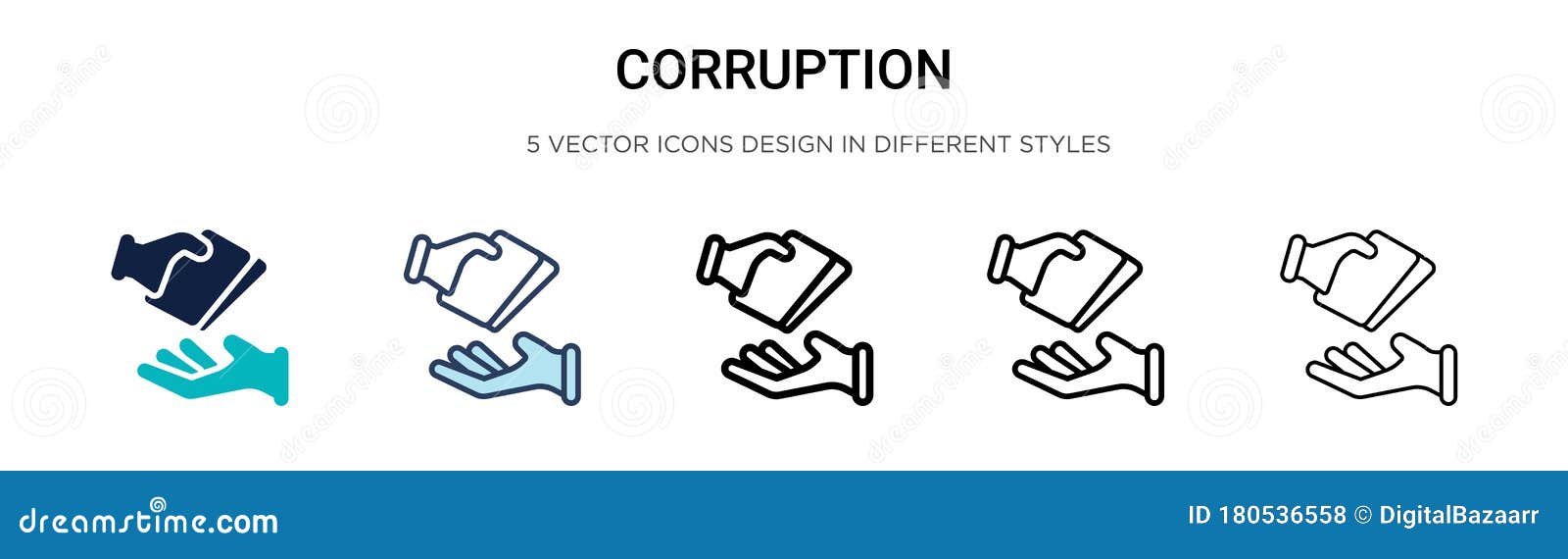 Corruption Icon in Filled, Thin Line, Outline and Stroke Style. Vector ...