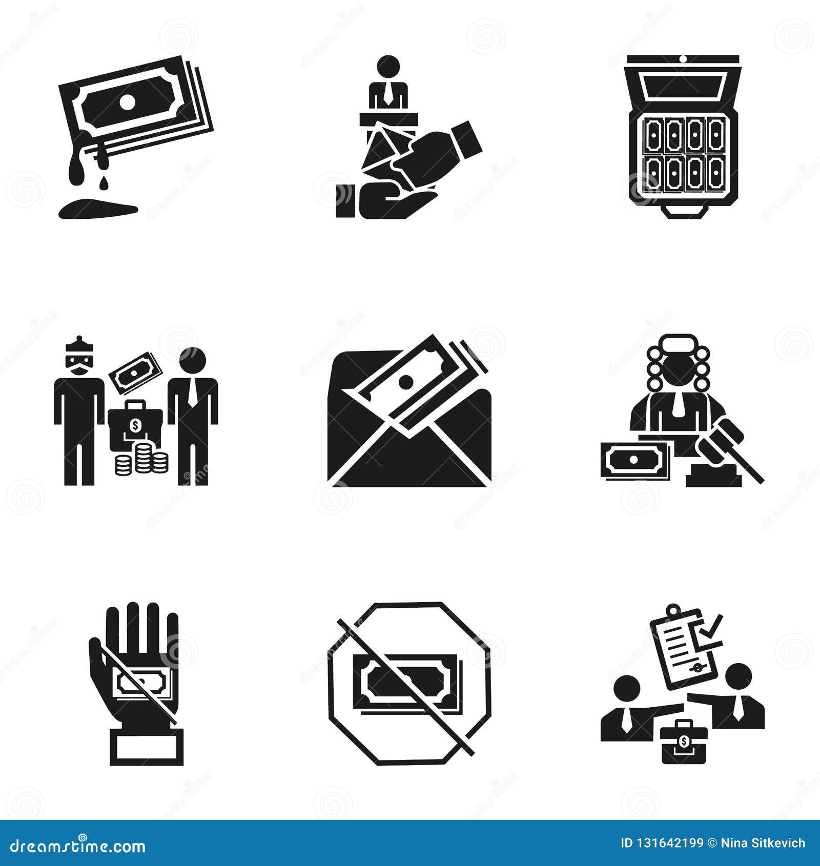 Corruption Icon Set, Simple Style Stock Vector - Illustration of ...