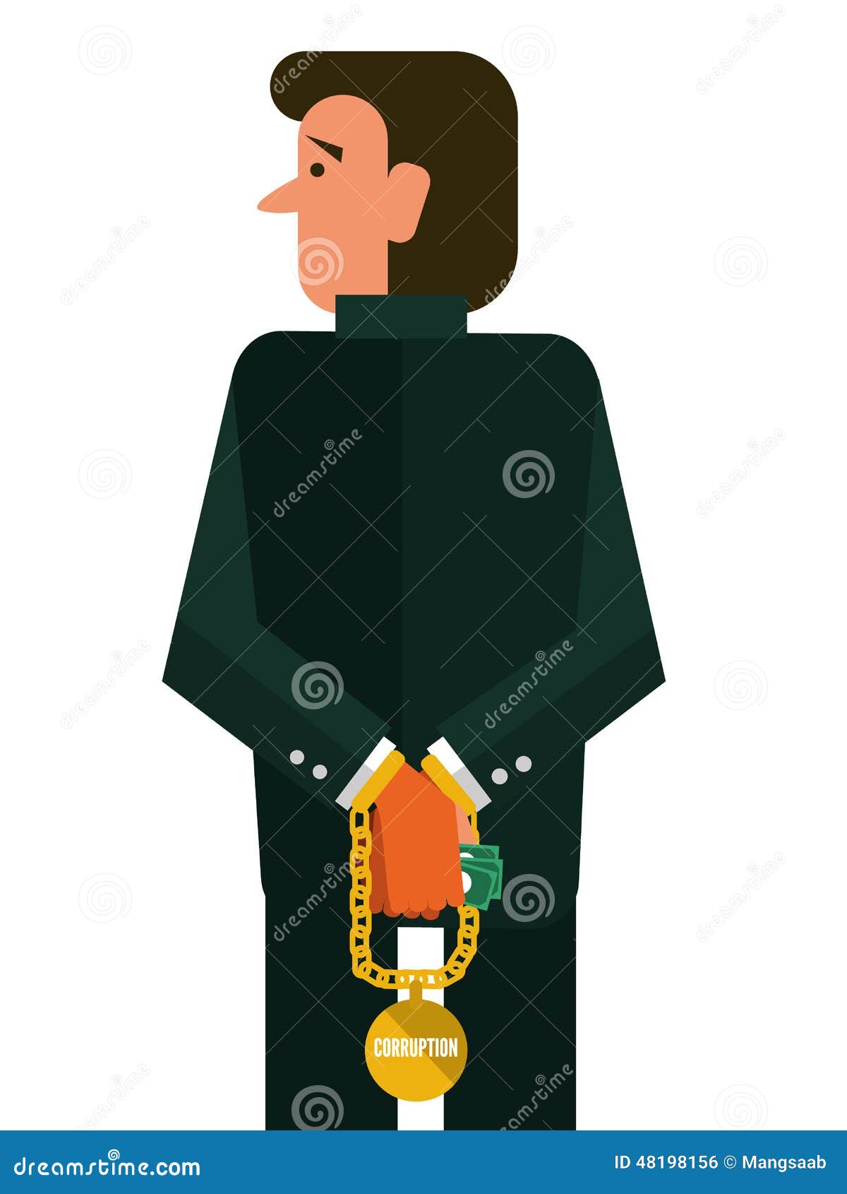 Corruption man. stock vector. Illustration of flat, corruptibility ...