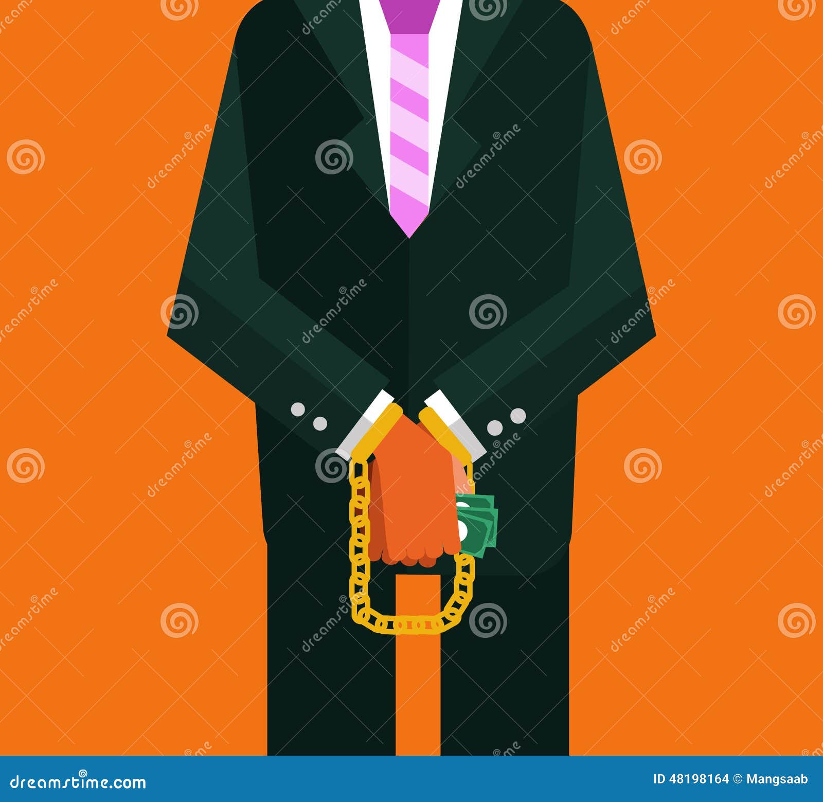 Corruption man. stock vector. Illustration of bribery - 48198164