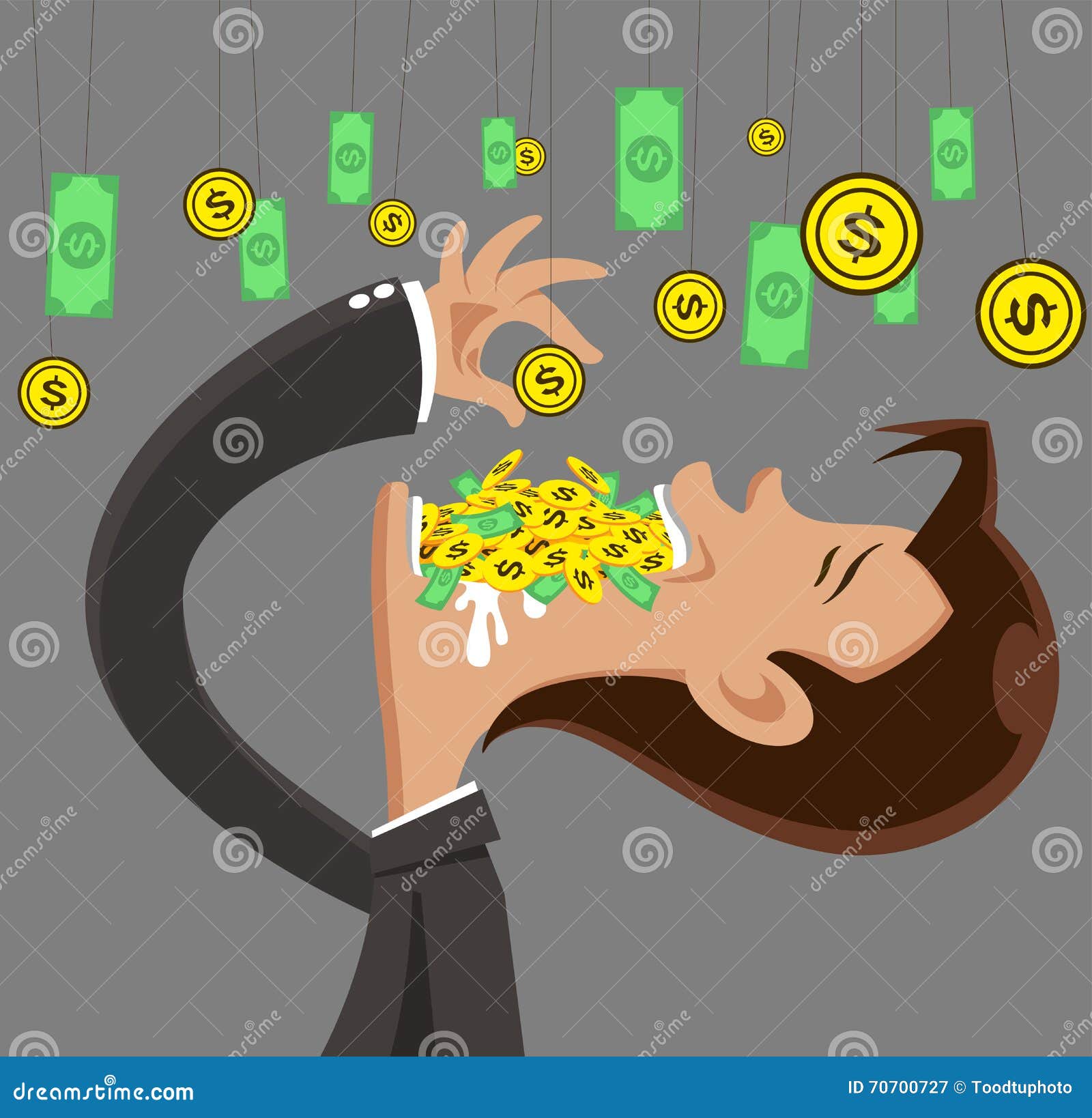 Corruption and man stock vector. Illustration of dollar - 70700727