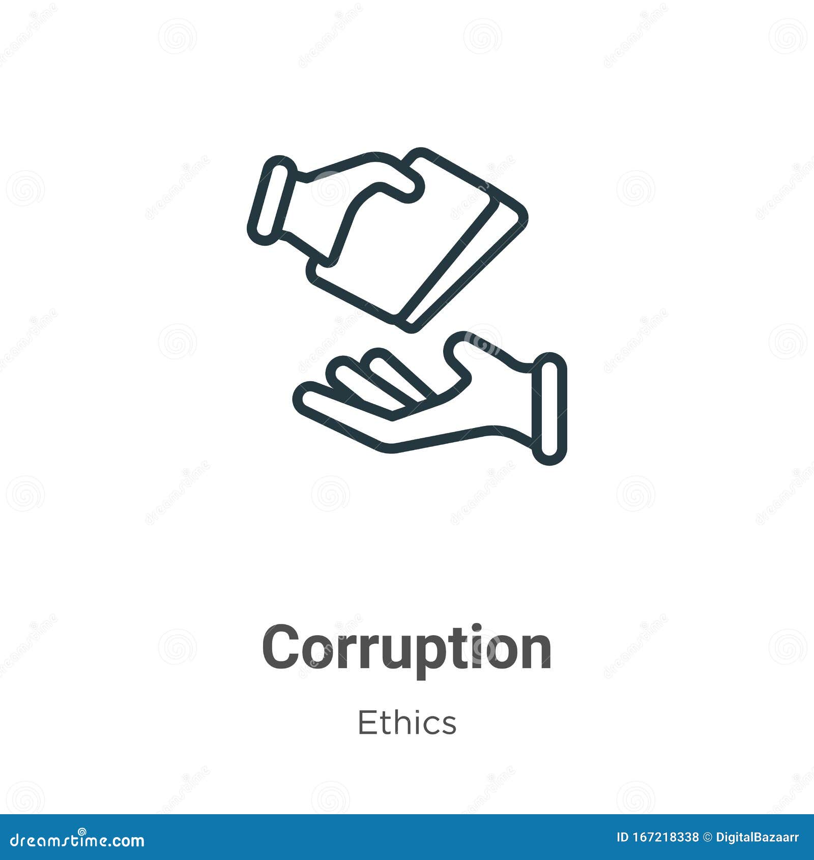 Corruption Outline Vector Icon. Thin Line Black Corruption Icon, Flat ...