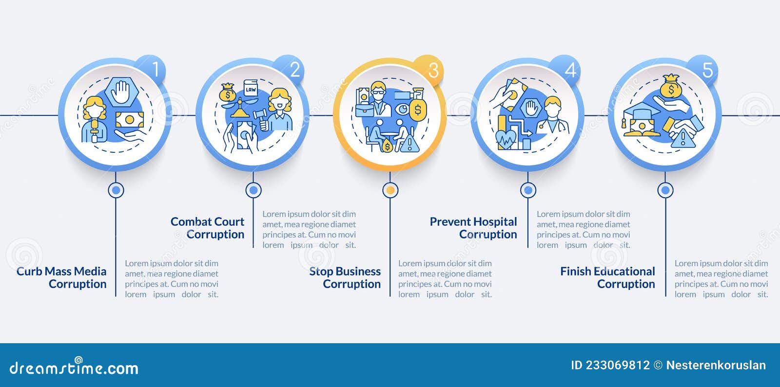 Corruption Prevention Vector Infographic Template Stock Vector ...