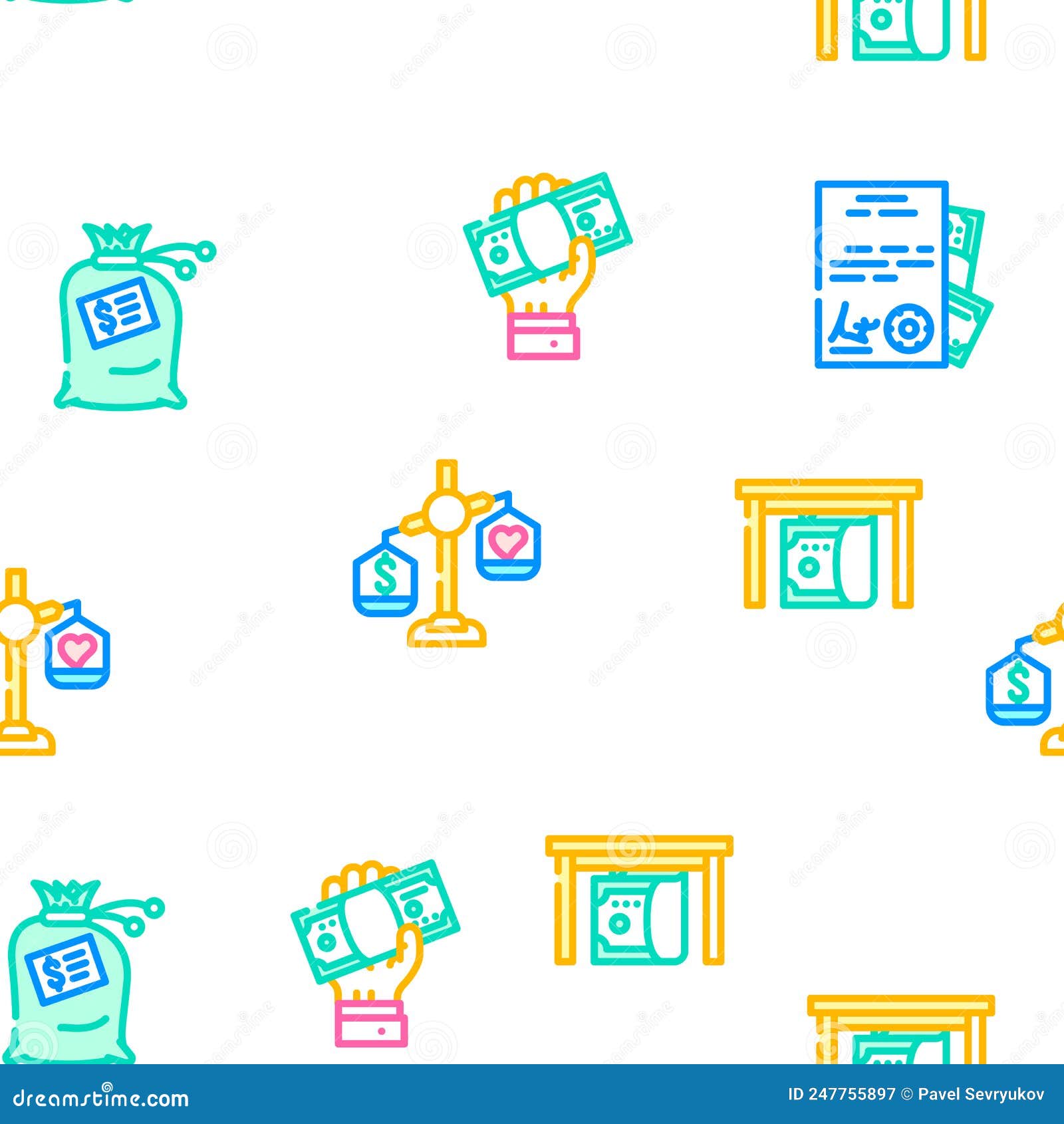 Corruption Problem Vector Seamless Pattern Stock Vector - Illustration ...