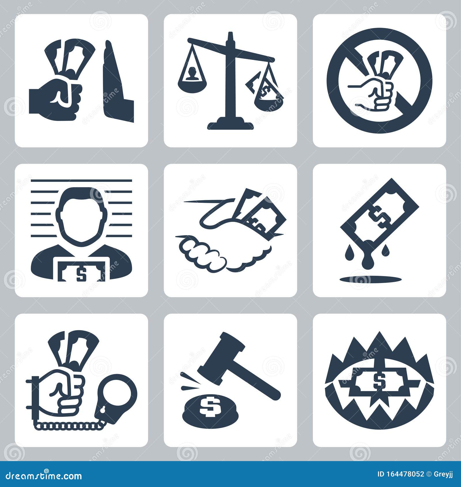 Corruption Related Icon Set Stock Vector - Illustration of bribe, hand ...